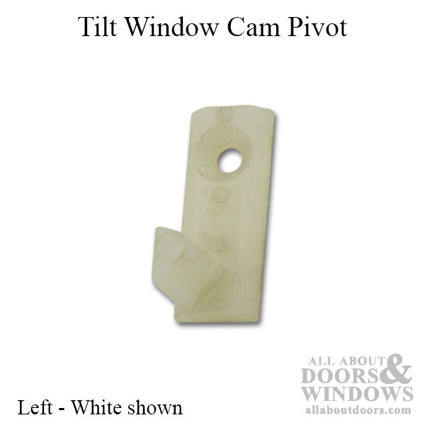 Tilt Window Cam Pivot, Triangular Projection, White - Left