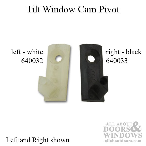 Tilt Window Cam Pivot, Triangular Projection, Black - Right