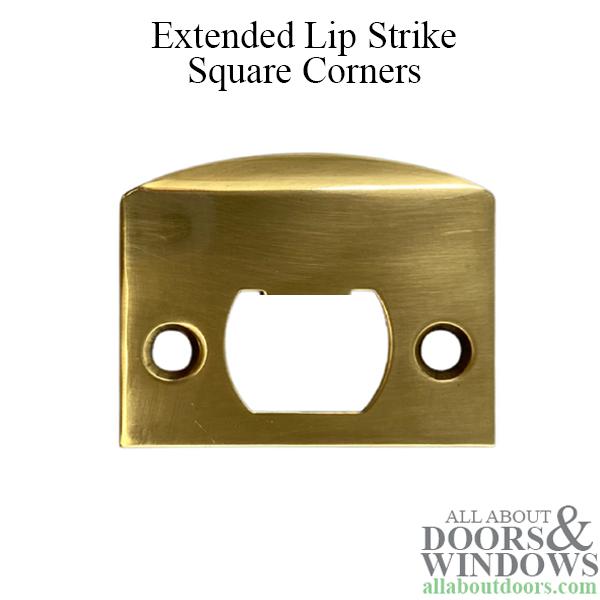 Extended Lip Strike, Square Corners- Polished Brass