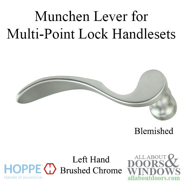 Hoppe left handed brushed chrome Munchen lever handle