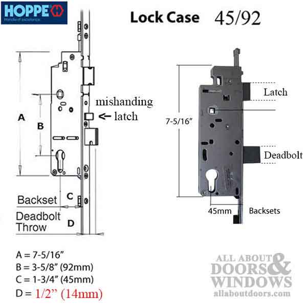 Hoppe HLS9000 Tongue & Shootbolt Multi-Point lock