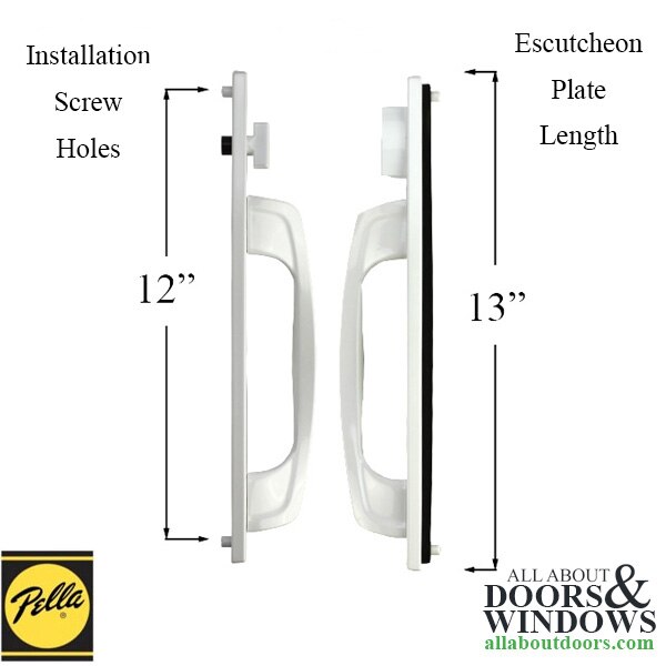 Pella | Sliding Door Handle | Keyed | Black White