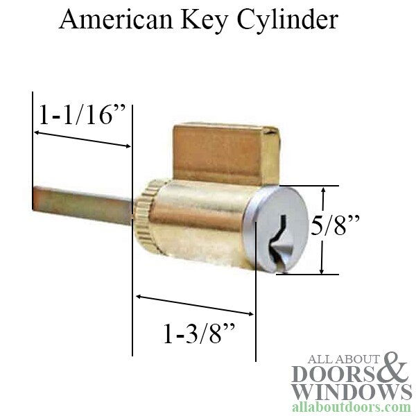 GMS American Key Cylinder with Keys, Weiser Keyway - Brushed Chrome