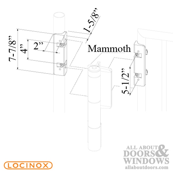 Aluminum Locinox Brackets to Mount Mammoth Gate Closer to Chain Link Fence