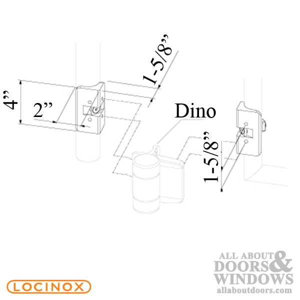 Aluminum Locinox Brackets to Mount Mammoth Gate Closer to Chain Link Fence