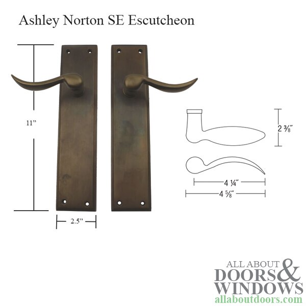 SE500-40-R-6 Ashley Norton Churchill Dummy Lever with SE Escutcheon Bronze